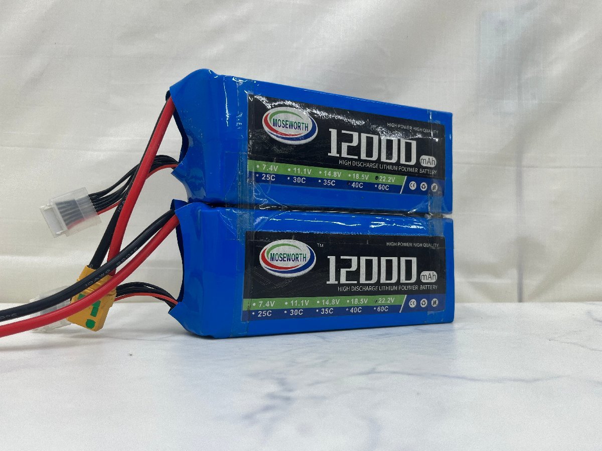 【目立った傷や汚れなし】♪3132 現状品 リポバッテリー MOSEWORTH 12000mAh 22.2V 40C 2本 ②の落札情報詳細 ...