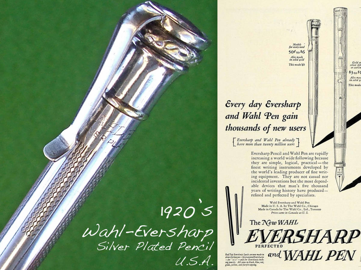 【傷や汚れあり】 ロングサイズ 1920年代製 エヴァーシャープ・シルヴァーペンシル イギリス 1920’s Eversharp Silver Plated Pencil U.S.A. の落札 ...