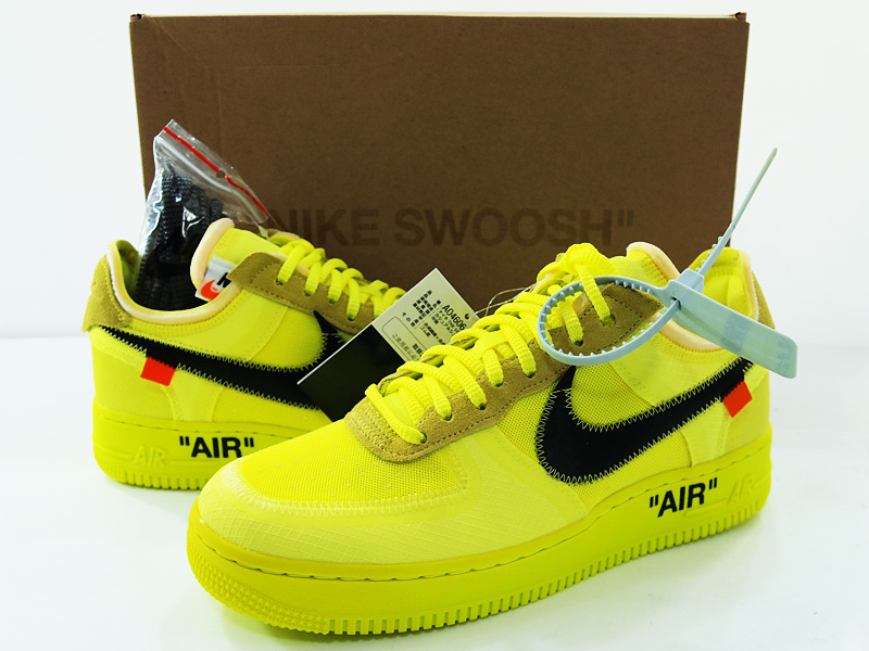 【未使用】新品 27cm NIKE Off White THE 10 AIR FORCE 1 LOW エアフォースワン ロー オフホワイト VOLT US9 ナイキ AO4606-700 Fの ...
