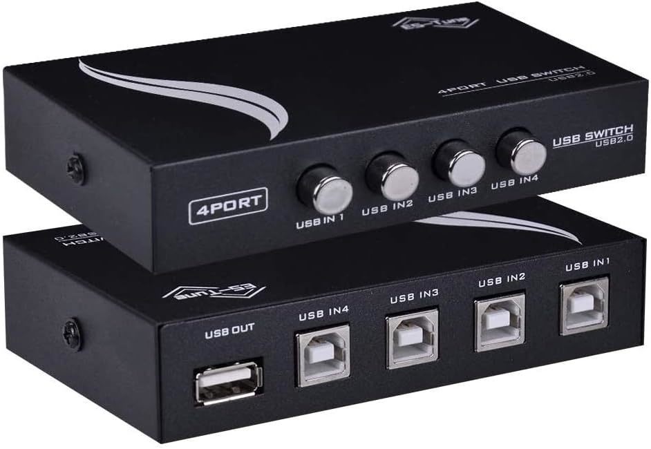 【未使用】ES-Tune USB 2.0切替器 USB切替器 手動 2.0対応 PC4台用 4入力1出力 4ポート切替器 プリンタなどを共有の落札情報詳細 - ヤフオク落札価格検索 オークフリー