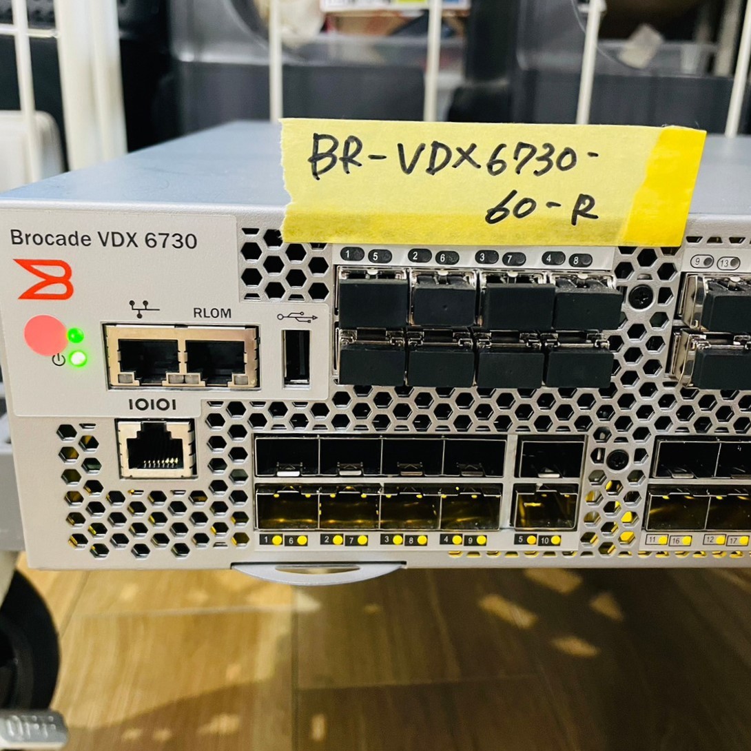 【傷や汚れあり】BR19【通電OK】Brocade VDX 6730 BR-VDX6730-60-R ファイバー チャネル スイッチ 10ギガビット イーサネット 10GbE SAN FCoE ...