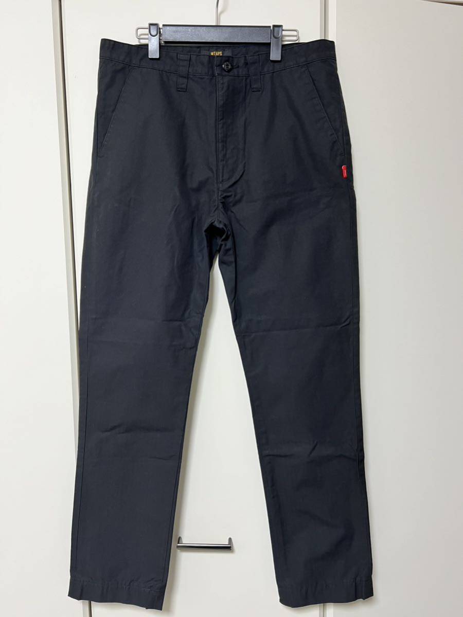 【未使用】試着のみ WTAPS KHAKI TIGHT 02 TROUSERS COTTON RIPSTOP BLACK/L 172TQDT-PTM02 パンツ チノパン トラウザー ...