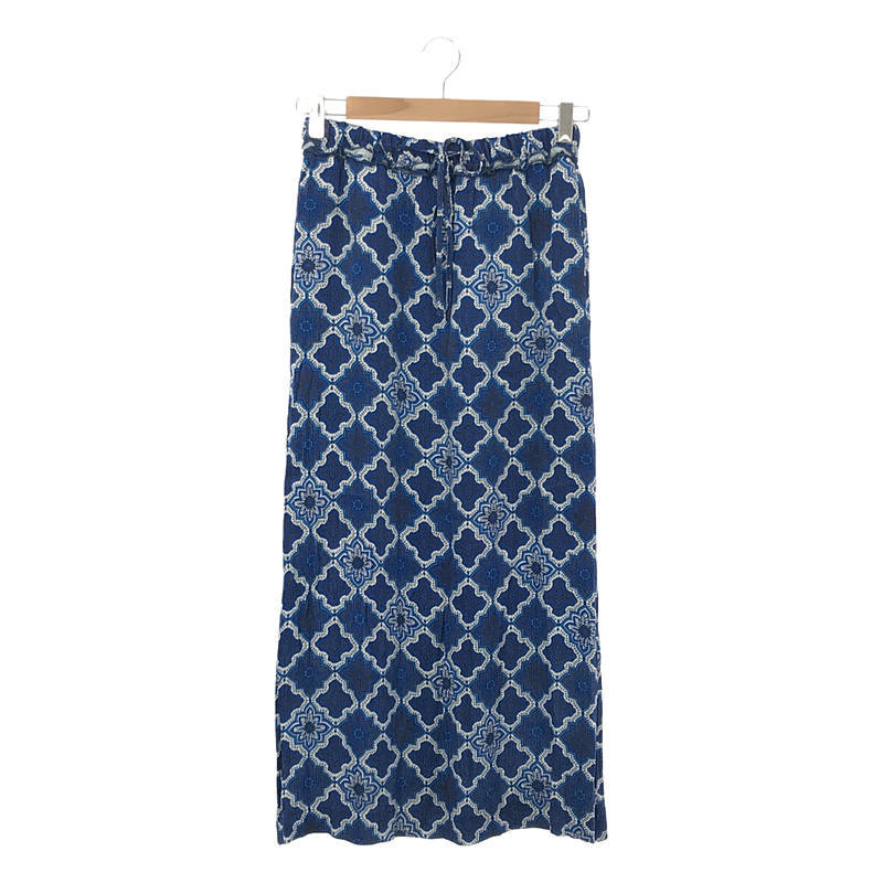 【目立った傷や汚れなし】SOULEIADO / ソレイアード | 2022SS | レーヨンプリント イージーナローミディスカート | 34 | ブルー | レディースの落札情報詳細 ...