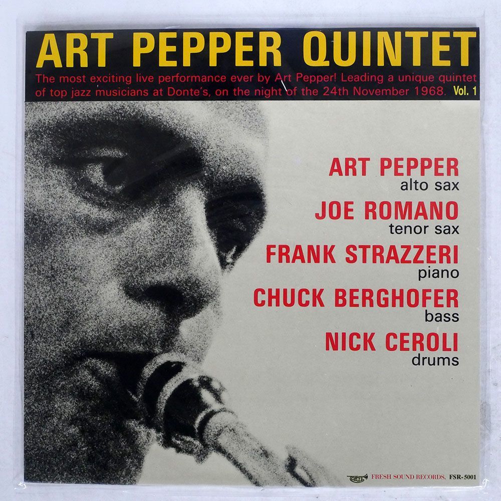 【目立った傷や汚れなし】ART PEPPER QUINTET/LIVE AT DONTE’S :VOL.1/FRESH SOUND FSR5001 LPの落札情報詳細 - Yahoo ...