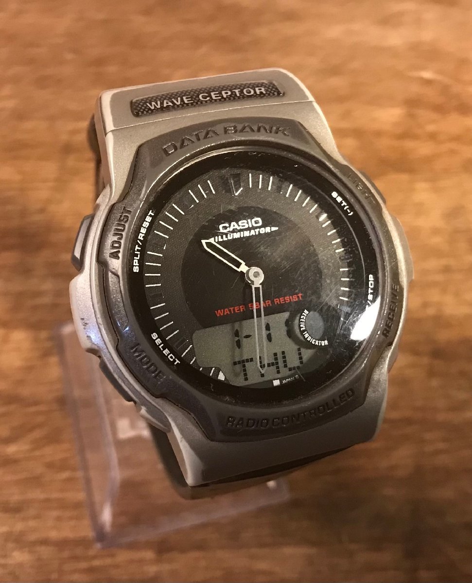 【傷や汚れあり】SS-2353 送料込 CASIO ILLUMINATOR WATER 5BAR RESIST メンズ 防水 電波 デジタル 腕時計 2363 WVA-100 レトロ 40g ...