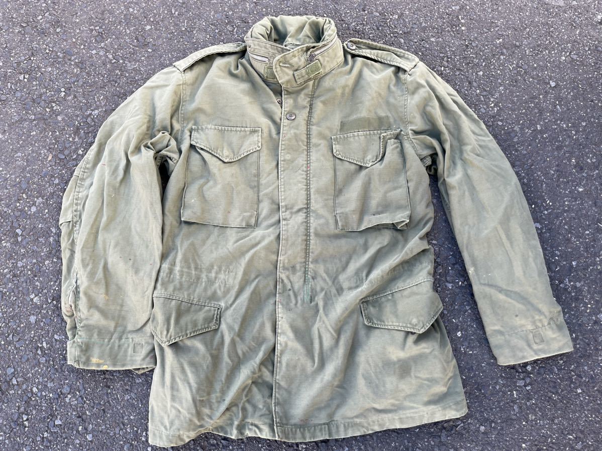 【やや傷や汚れあり】米軍実物 USA L−R M65フィールドジャケット vintage 3rd 米軍放出品 ブラスジップ ミリタリージャケット 70s 60s 大きなの落札情報詳細 ...