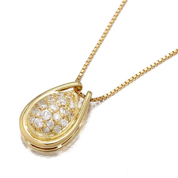 【目立った傷や汚れなし】K18YG しずくモチーフ ダイヤモンド ネックレス 44.5cm D0.60ct イエローゴールド750 宝石 ギフト 女性 誕生石 4月 誕生日 贈り物の落札情報 ...