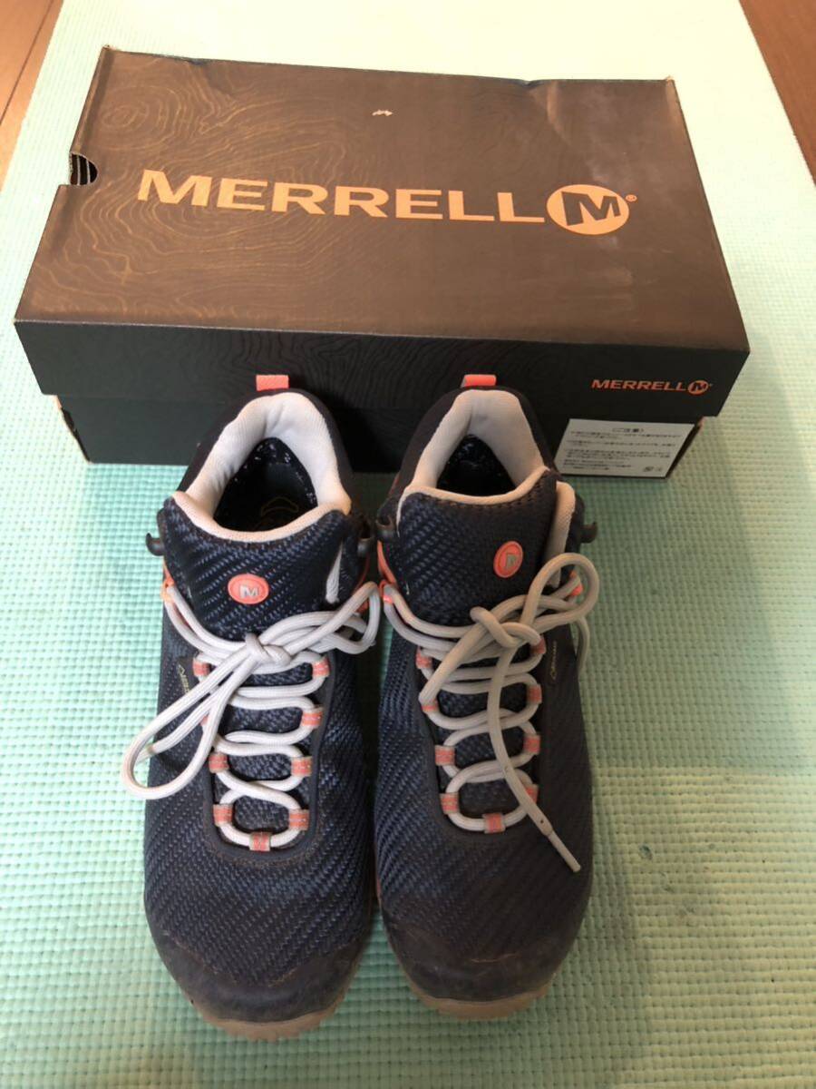 【目立った傷や汚れなし】3.14 MERRELL M CHAM 7 STORM MID GTX NAVY/PINK MARINE/ROSE 現状 トレッキング シューズ 25CMの落札情報詳細 ...