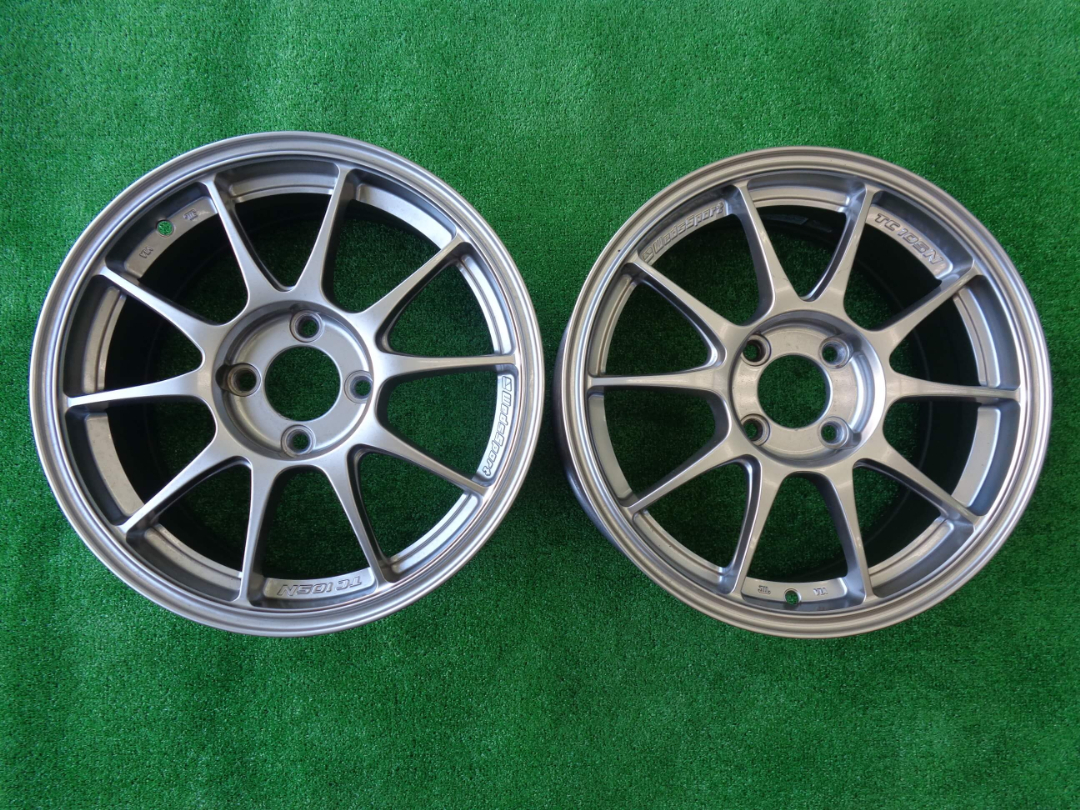 【目立った傷や汚れなし】6.5J-15インチ 4H100 +43 ウェッズ TC105N 2本 中古 アルミ ホイール ロードスターなどに♪の ...