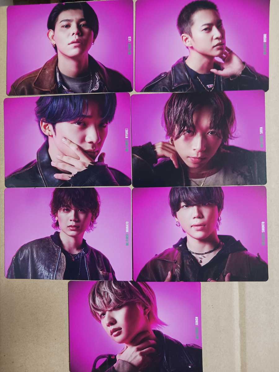 【未使用】 BE:FIRST ビーファースト Masterplan マスタープラン/初回封入特典 トレカC7種類セット/SOTA SHUNTO MANATO RYUHEI JUNON ...