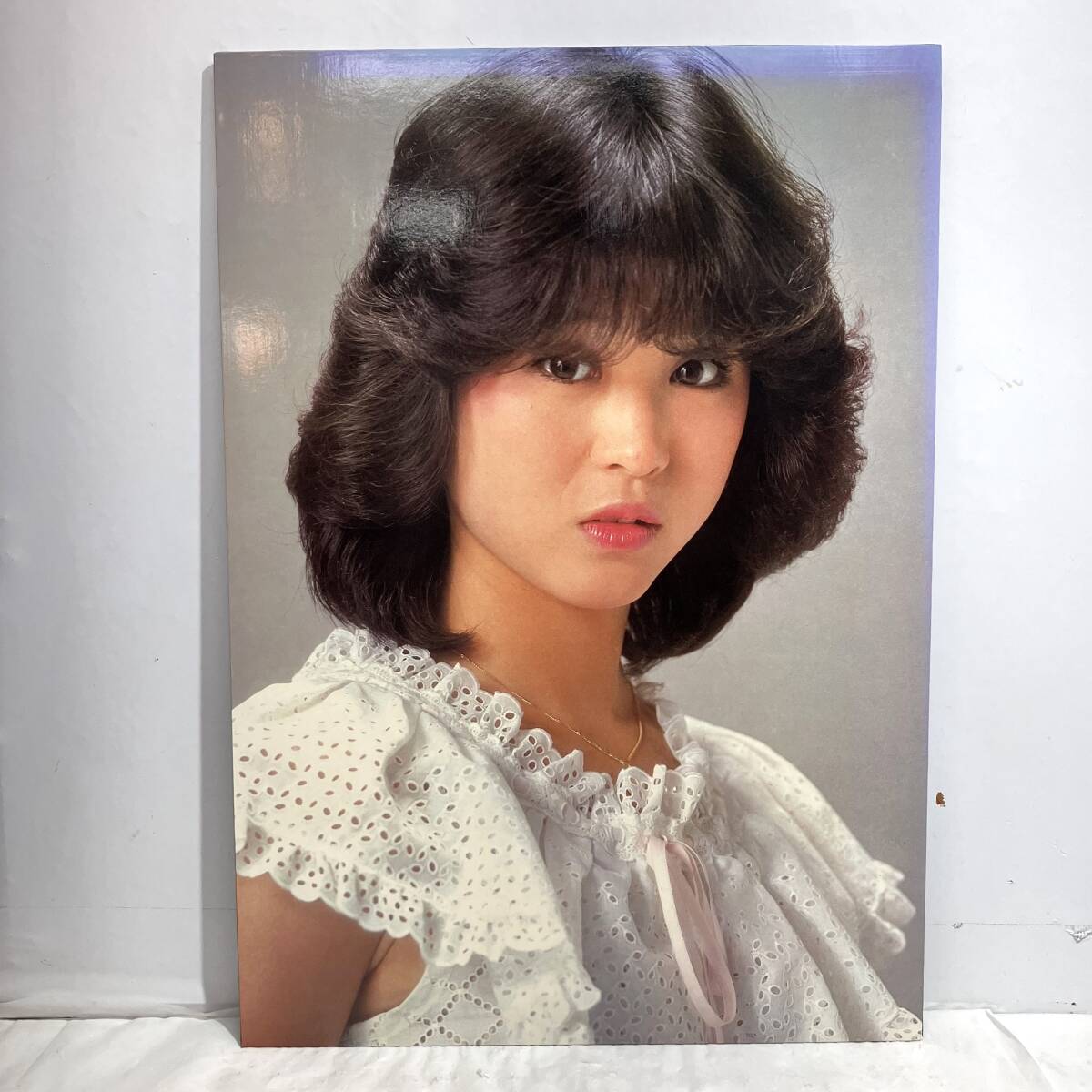 【やや傷や汚れあり】② 志木 【当時物】松田聖子 木製パネル 約57×40 3cm 大型パネル ポスター 聖子ちゃん 昭和アイドル レトロ