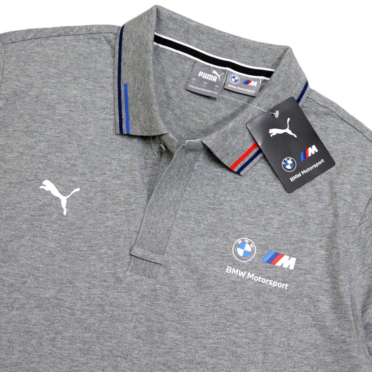 【未使用】 送料390円可能商品 プーマ PUMA X BMW モータースポーツ コラボ 新品 メンズ 半袖 ポロシャツ 灰 ...