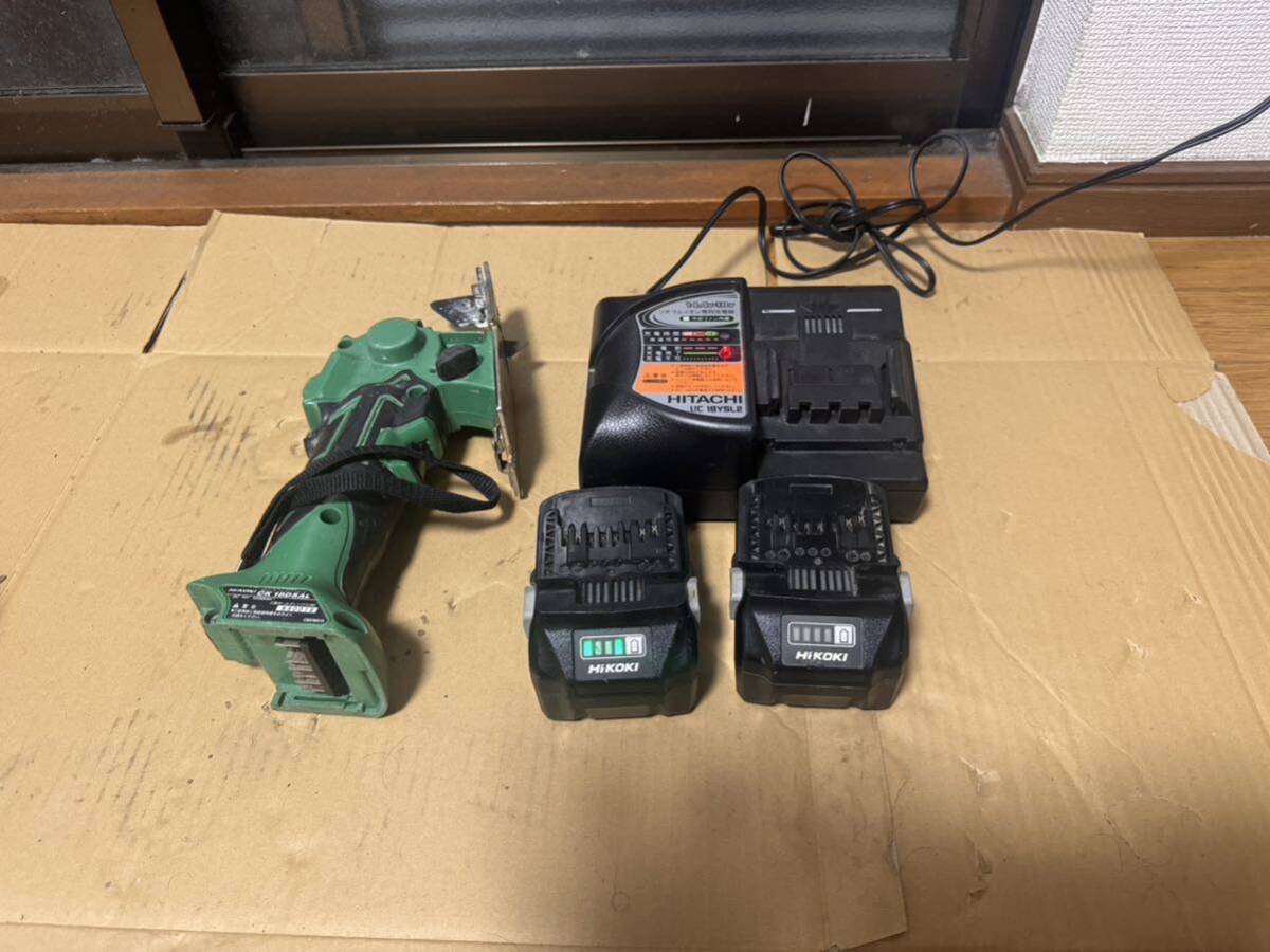 【全体的に状態が悪い】一円スタートHiKOKI ハイコーキ 18Vコードレス ナイフカッタCK18DSAL+ヒコキ36〜18V BSL36A18 2台＋日立UC 18YSL2 14.4V ...