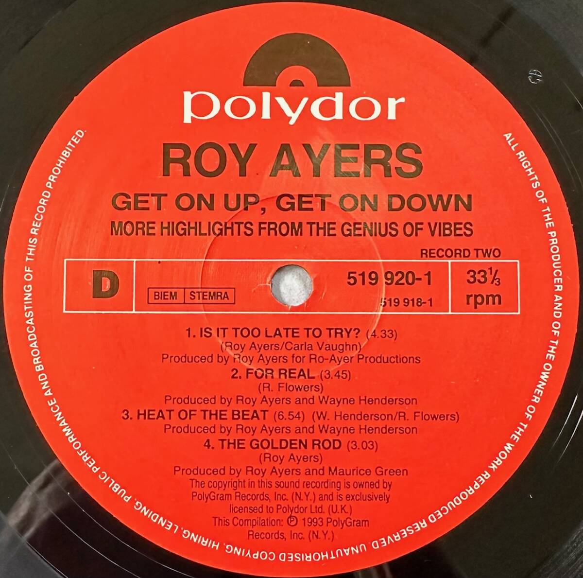 【未使用に近い】 1993年 オリジナル UK盤 Roy Ayers - Get On Up Get On Down-More ...