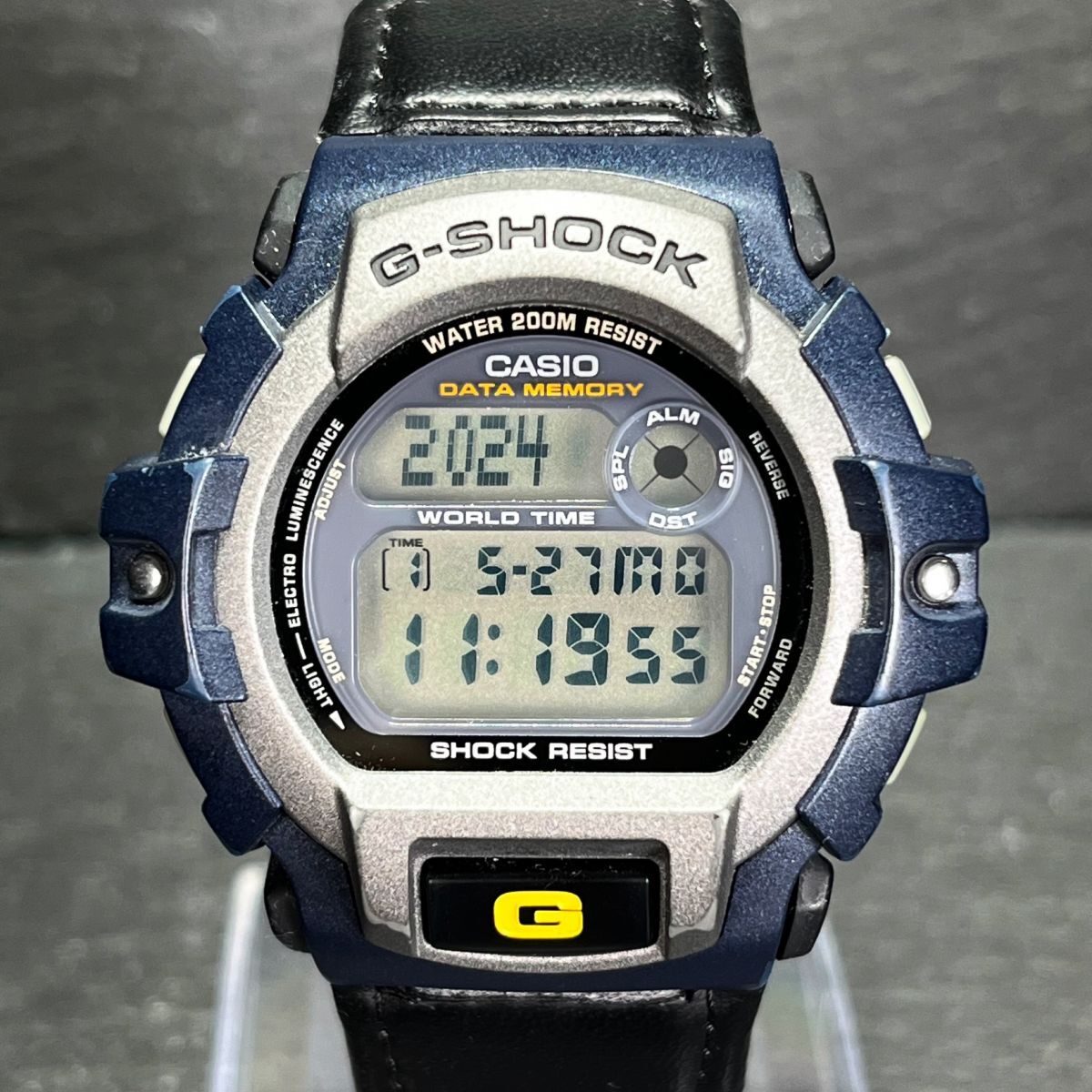 【目立った傷や汚れなし】CASIO カシオ G-SHOCK Gショック G-2200 メンズ 腕時計 デジタル クオーツ ラウンド カレンダー 多機能 ネイビー レザー 新品電池交換済みの落札 ...