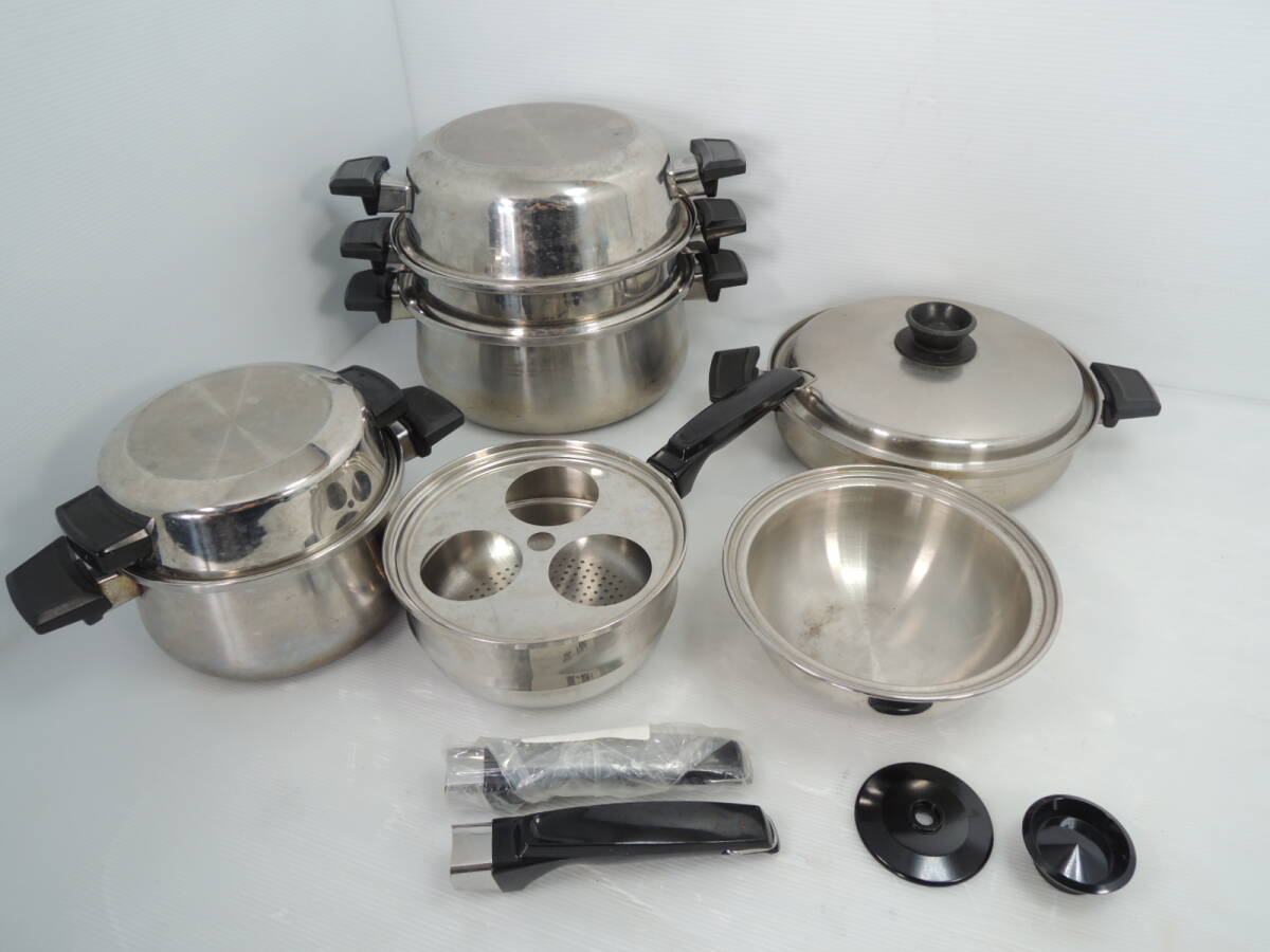 【傷や汚れあり】 Royal Queen ロイヤルクイーン 鍋セット USA製 5-PLY COOKWARE 蒸し器 両手鍋 片手鍋 調理器具 ...