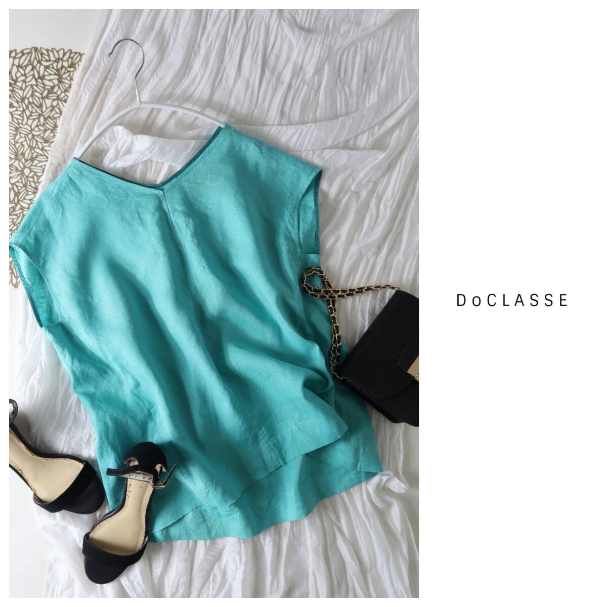 【未使用に近い】超美品☆ドゥクラッセ DoCLASSE☆洗える 麻100％ 21番リネン・Vネックフレンチスリーブブラウス 9サイズ☆M-S 2726の落札情報詳細 - ヤフオク落札価格検索 ...