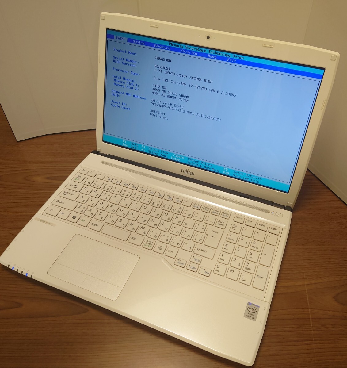 【やや傷や汚れあり】【FUJITSU】 LIFEBOOK AH53/M FMVA53MW ・CPU /Core i7 - 4702MQ 2.2GHz・MEM /8GB・ストレージ / 無し ...