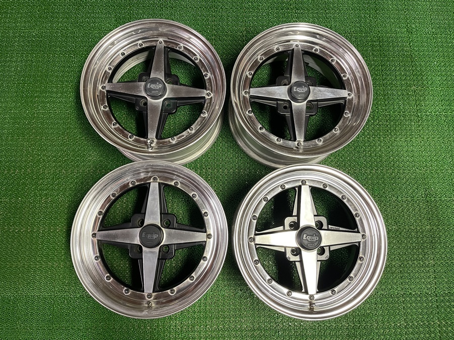 希少 超レア WORK Equip 02 15×7J ET＋25 PCD100 4穴 深リム 段リム ワーク エクイップ 02 コンパクトカー ...