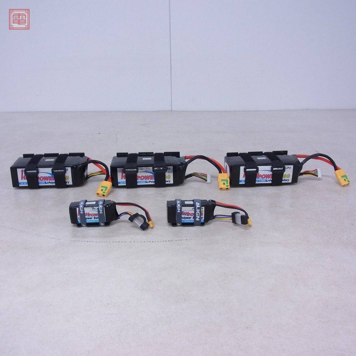 【やや傷や汚れあり】アライン HIGH POWER 22.2V 5200mAh 60C 6S バッテリー 3点/11.1V 1300mAh 30C 3S バッテリー 2点 計5点セット ...