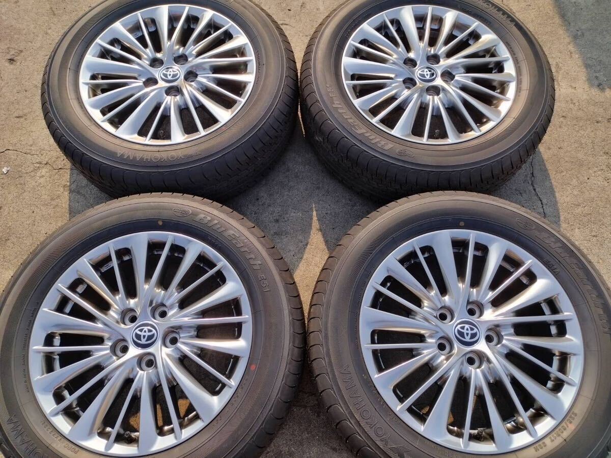 【やや傷や汚れあり】S55 トヨタ純正アルファード！美品！225/60R17 YH BluEarth E51 17×6.5J+33 PCD114.3 5穴★2022年4本★検品済 直接手渡し ...