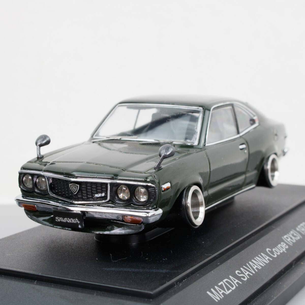 【目立った傷や汚れなし】EBBRO エブロ 1/43 MAZDA SAVANNA COUPE (RX3) 1973 GREEN 改 マツダ ...