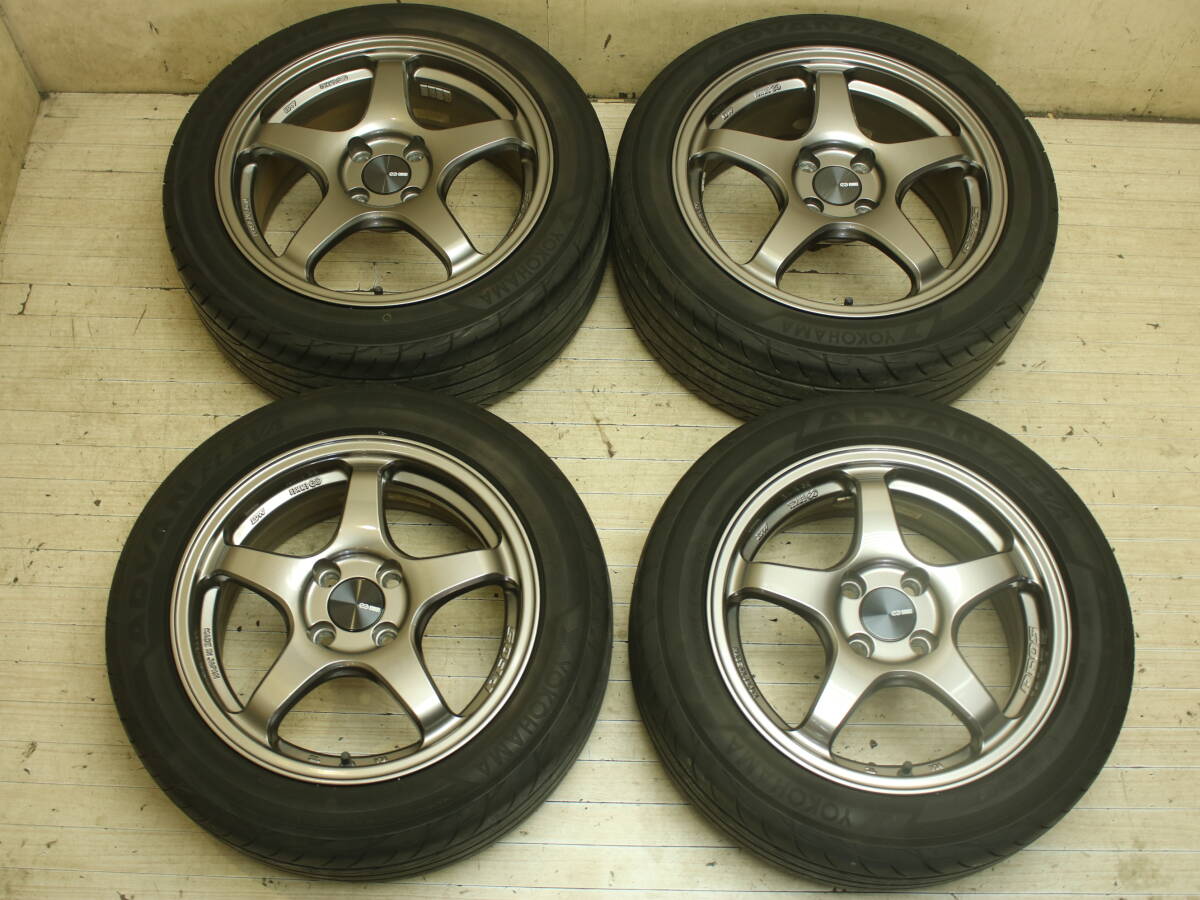 【傷や汚れあり】送料無料 ENKEI RACING PF05 185/55R15 215/45R16 15×6J 16×7J 4H PCD 100 4本 前後異径 グレー MR-S ZZW30 ...