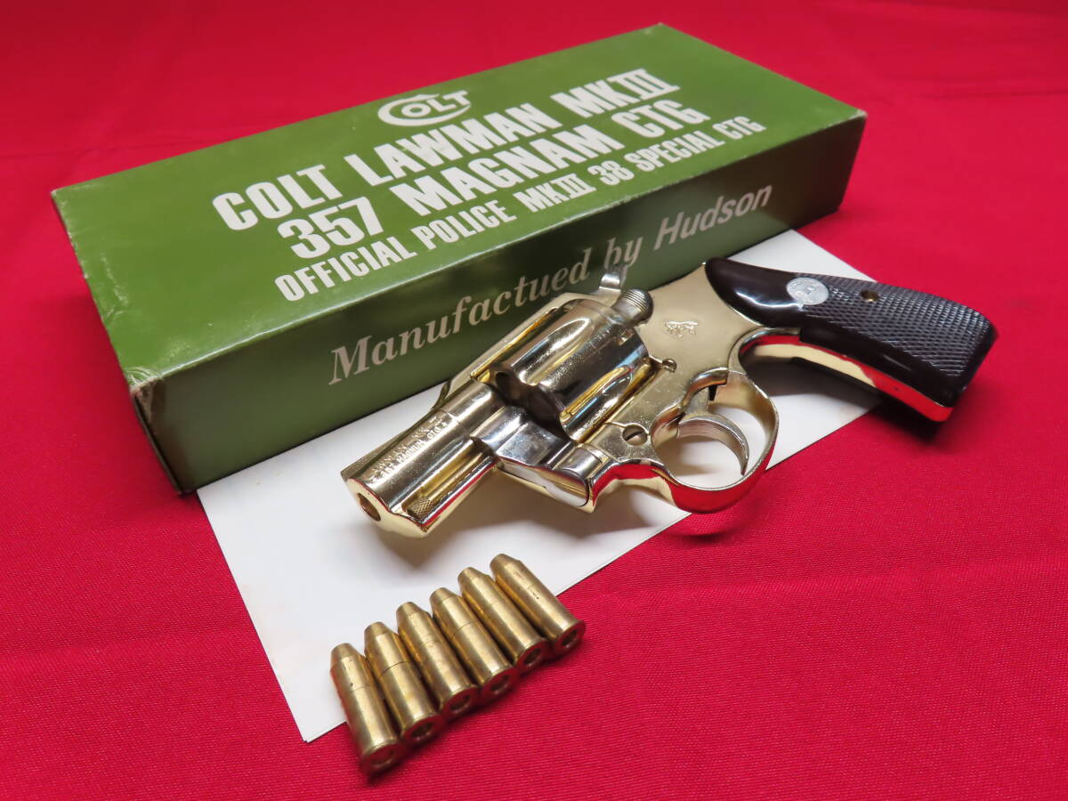 【やや傷や汚れあり】SMG刻印有り Hudson ハドソン COLT LAWMAN MkⅢ 357 MAGNAM CTG コルト ローマン 説明書/元箱付属 モデルガン 管理6k0731E ...