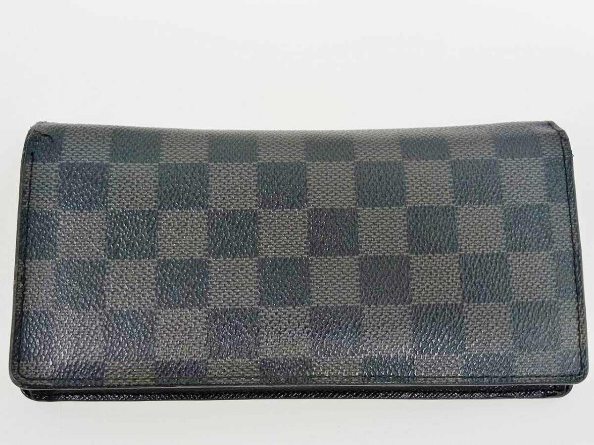 【やや傷や汚れあり】 [O15B-68-012] LOUIS VUITTON ルイヴィトン 長財布 ロングウォレット ダミエ グラフィット ポルトフォイユ ブラザ N62665 TA2145の ...