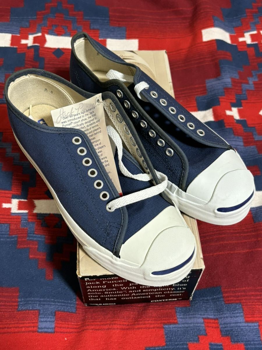 【未使用】CONVERSE JACK PURCELL NAVY コンバース USA製 ジャックパーセル キャンバス ネイビー 紺色 新品未使用 ...