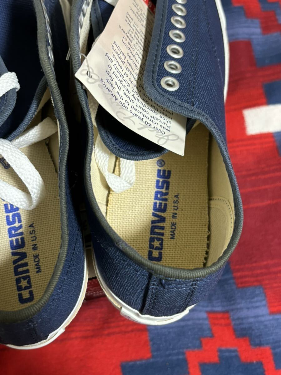 【未使用】CONVERSE JACK PURCELL NAVY コンバース USA製 ジャックパーセル キャンバス ネイビー 紺色 新品未使用 ...