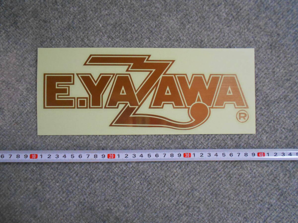 【未使用】矢沢永吉 E.YAZAWA ロゴ ステッカー 29㎝ ゴールド 抜き文字 カッティングステッカー 一番星 正規品 族 デコトラ 送料 ...