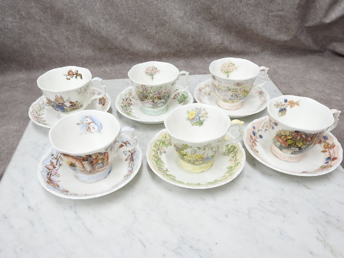 【傷や汚れあり】〇 ROYAL DOULTON ロイヤルドルトン 四季 春夏秋冬 SPRING SUMMER AUTUMN WINTER WEDDING BIRTHDAY カップ&ソーサー 6 ...