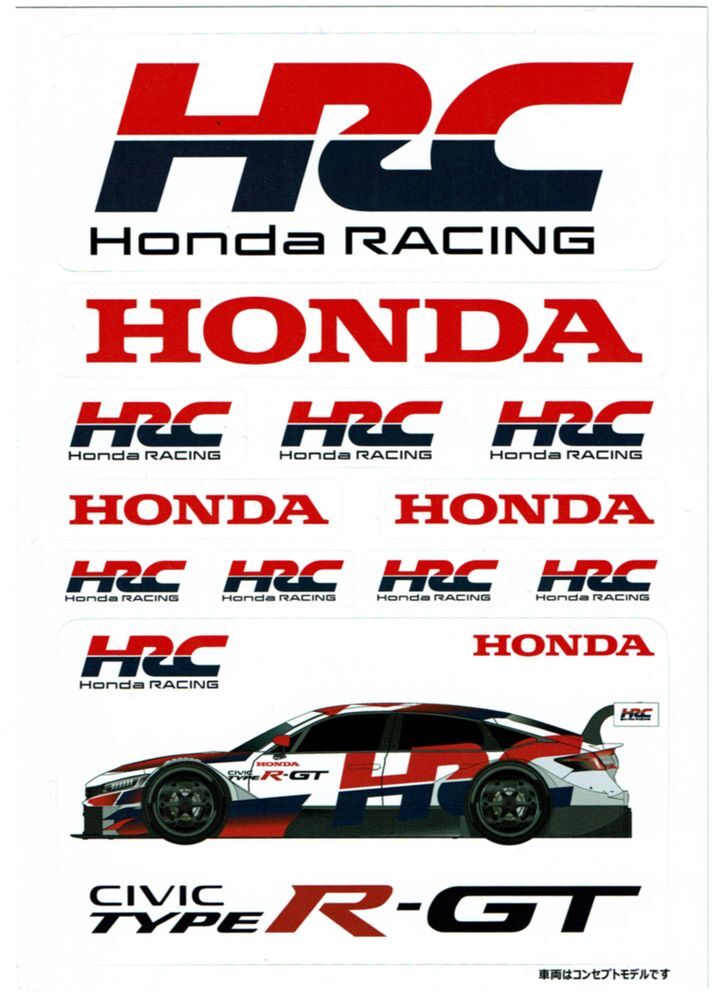 【未使用】ステッカー HRC SUPER GT HONDA CIVIC TYPE R-GT ホンダ・レーシング シビック・タイプR FL5 ...
