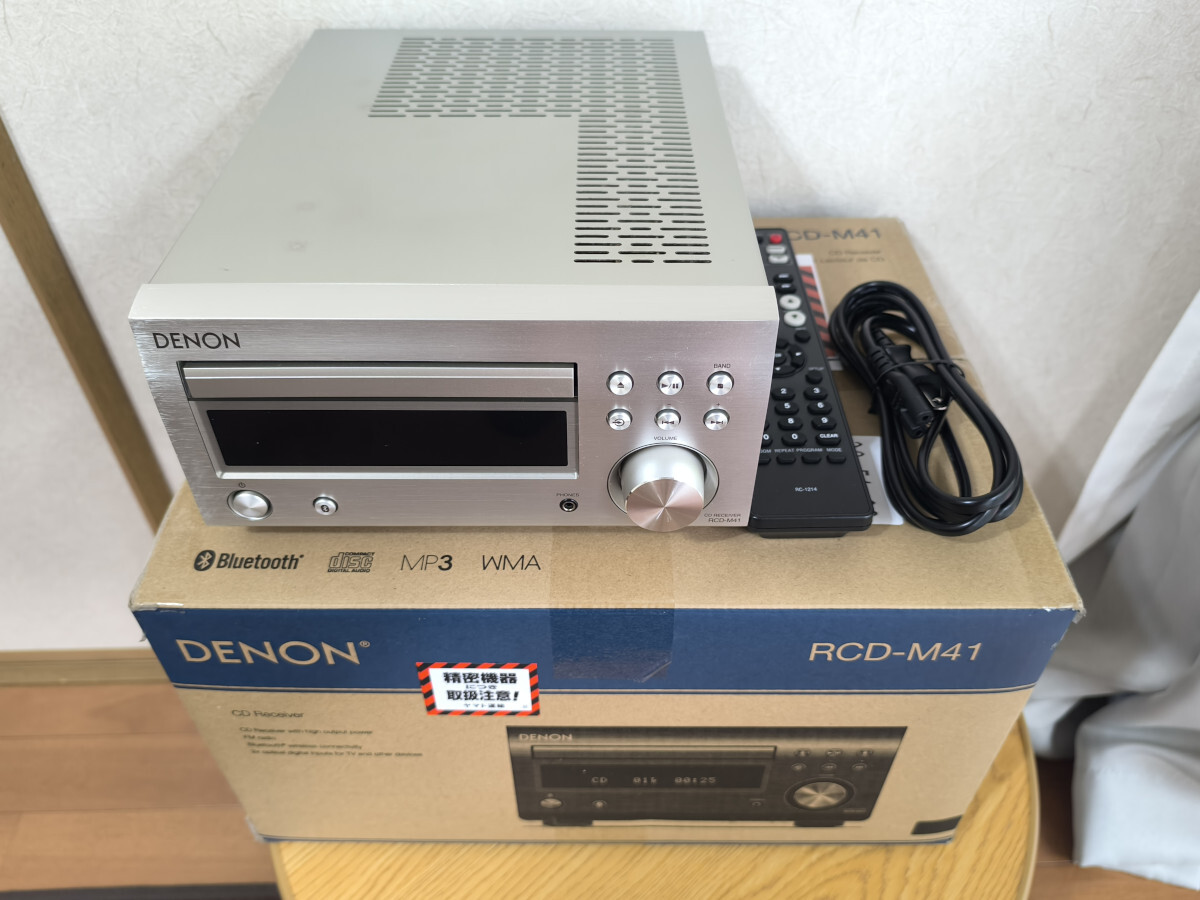 【目立った傷や汚れなし】♪♪♪ DENON/デノン RCD-M41 ディスクリートアンプ搭載Bluetooth・ワイドFM対応CDレシーバー リモコン付 プレミアムシルバー ♪♪♪の落札情報 ...