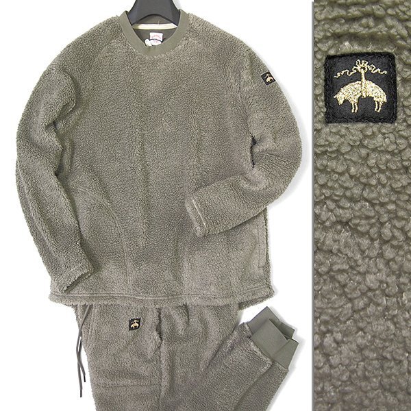 【未使用】新品 ブルックスブラザーズ 裏暖 ストレッチ ボア セットアップ L カーキ 【J47555】 Brooks Brothers 秋冬 ...