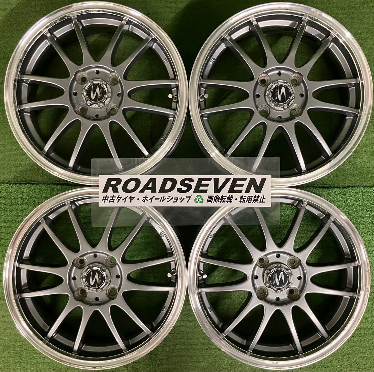 【傷や汚れあり】BADX S-HOLD 15×5J +45 4H PCD100 DUNLOP EC202 165/55R15 バリ溝 15インチ 4穴 軽自動車全般 アルミホイール4本セット ...