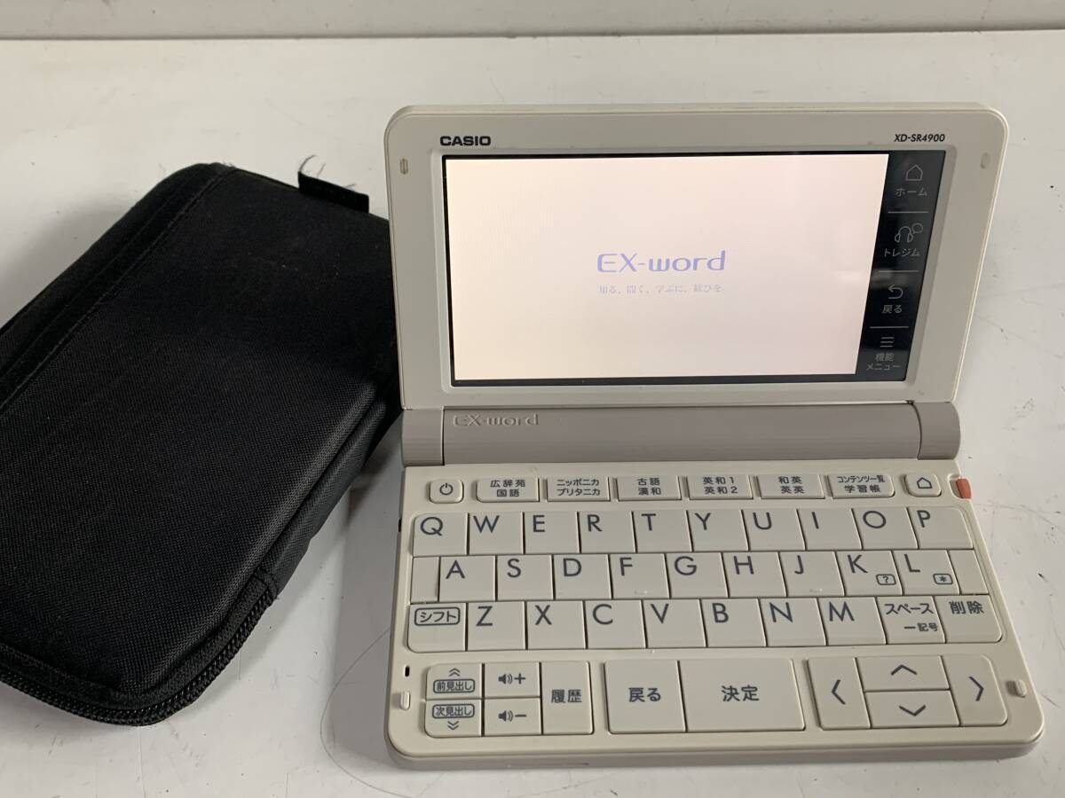 【やや傷や汚れあり】⑤u844 CASIO カシオ 電子辞書 EX-word エクスワード XD-SR4900 ホワイト×グレー 高校生進学校 ...