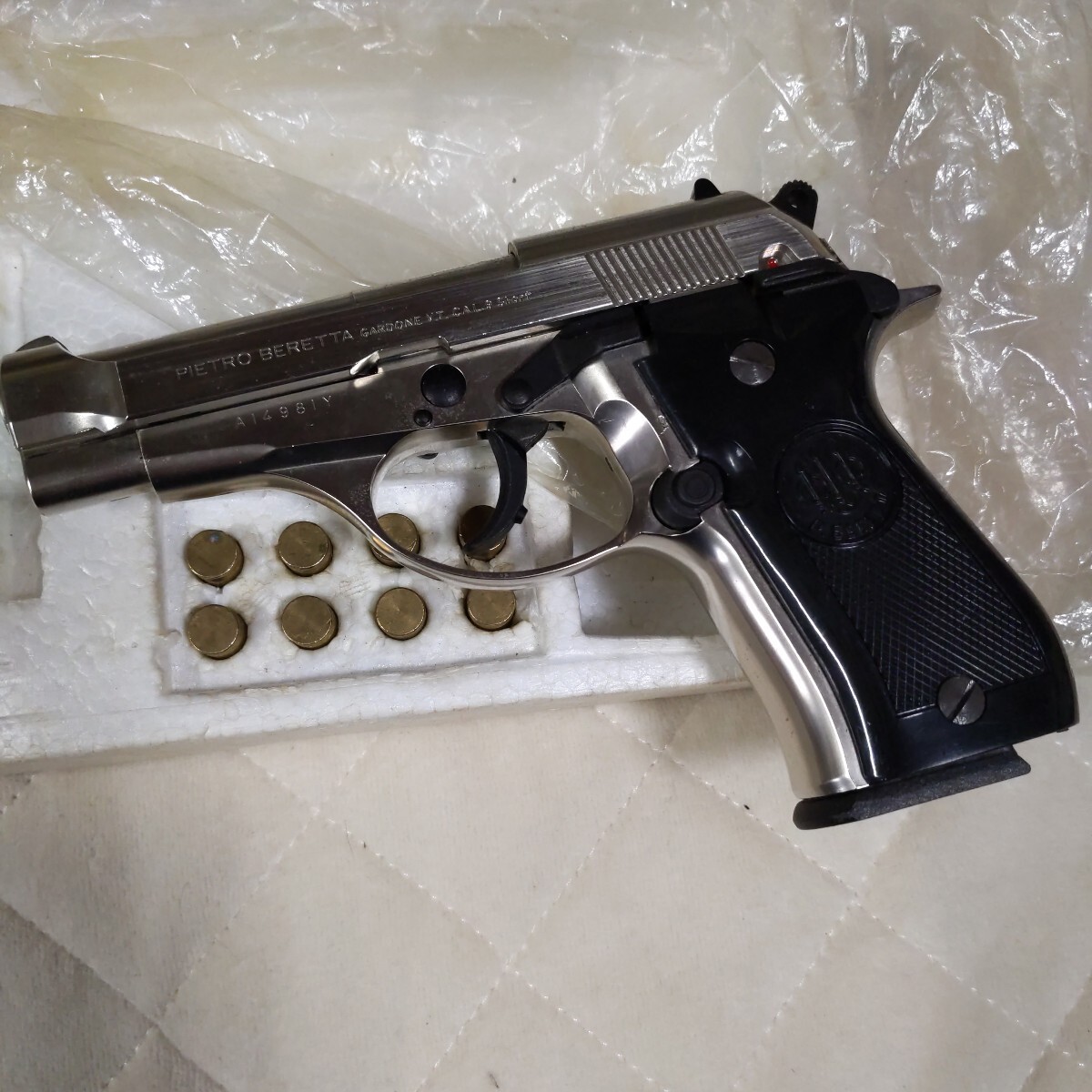 【やや傷や汚れあり】マルシン モデルガン ベレッタ M84 ニッケルフィニッシュ ABS樹脂 プラスチック製の落札情報詳細 - Yahoo!オークション落札価格検索 オークフリー