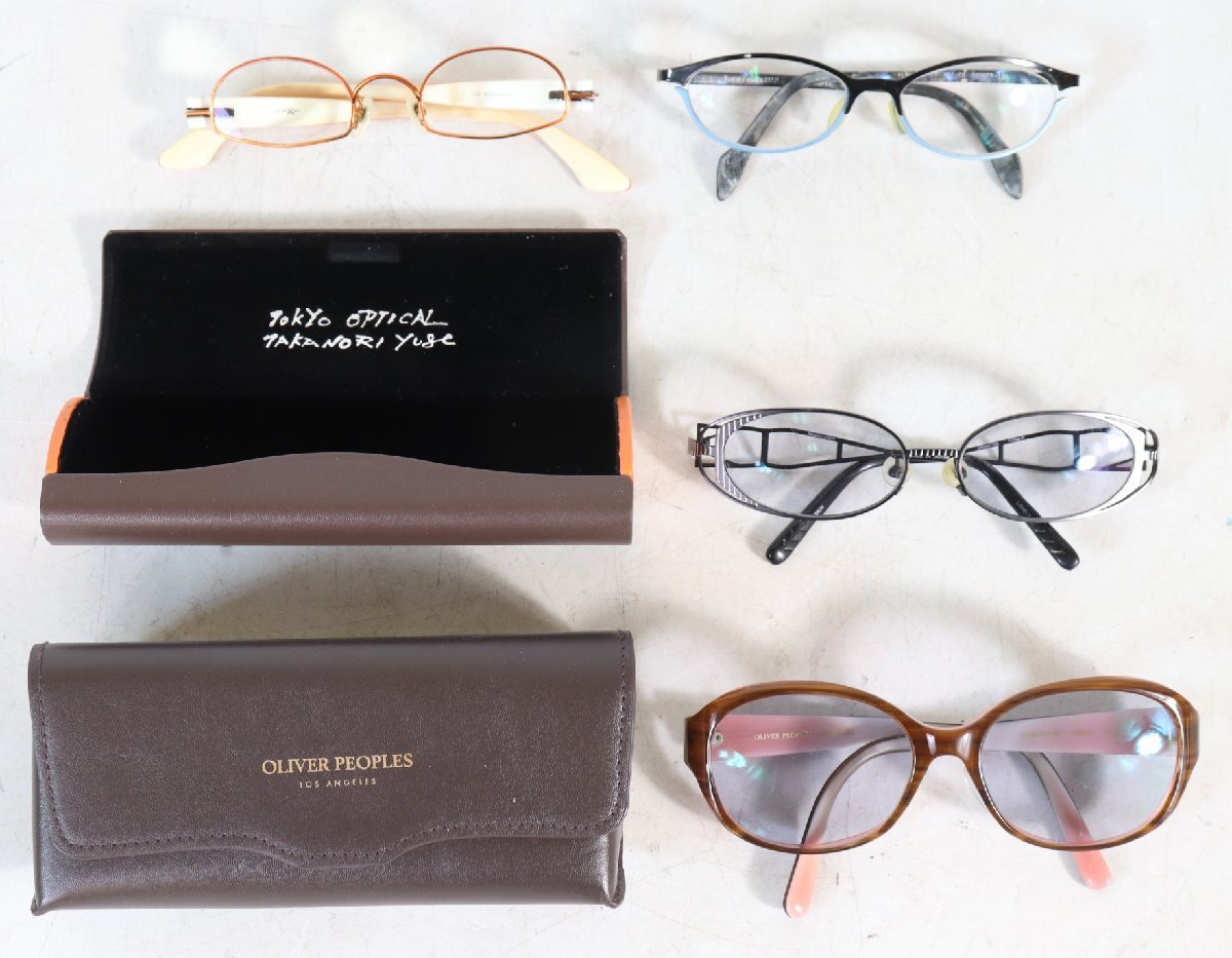 【やや傷や汚れあり】【ト足】Oliver Peoples TAKANORI YUGE FACE FONTS 他 眼鏡 メガネ ケース ...