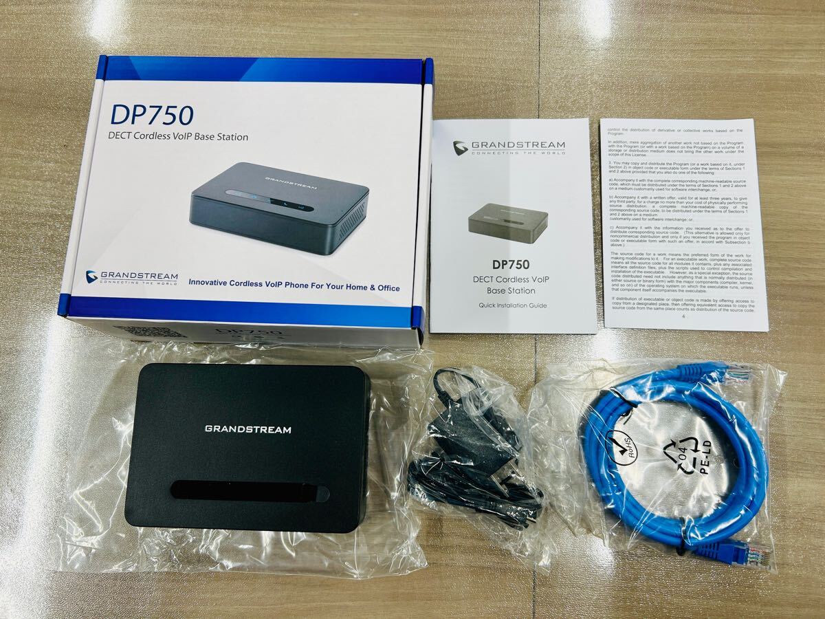 【目立った傷や汚れなし】 即決有 国内正規品 動作確認済 Grandstream DECT IPフォン DP750 ベースステーション 親機 PoE 子機5台まで ダイワテクニカル IP電話 ...