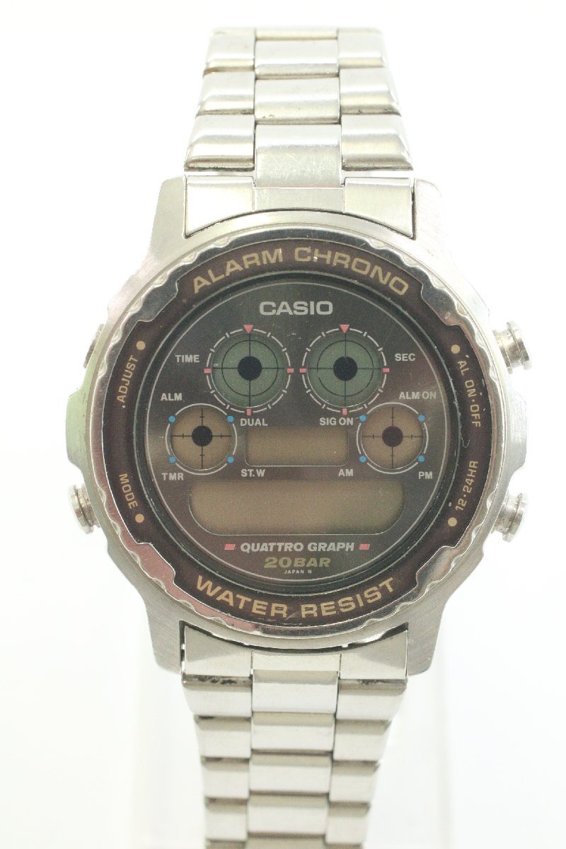 【全体的に状態が悪い】【118-72】1円〜 CASIO カシオ W-31 アラームクロノ デジタル クォーツ 純正ベルト メンズ【ジャンク ...