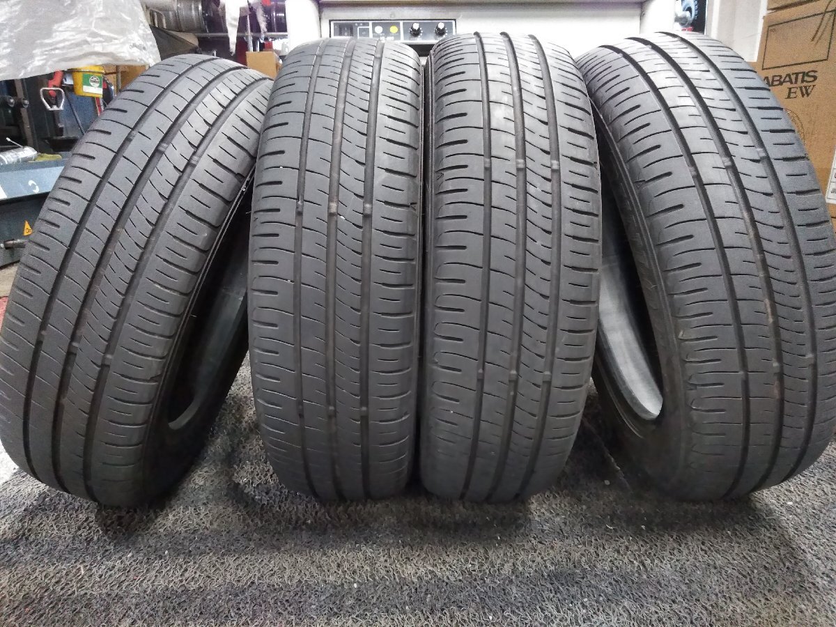 【目立った傷や汚れなし】DH081 165/65R14 79S 4本価格 DUNLOP ENASAVE EC204 条件付き送料無料 夏 ’21年 8分山 ハスラー タンク ウェイク ルーミー ...