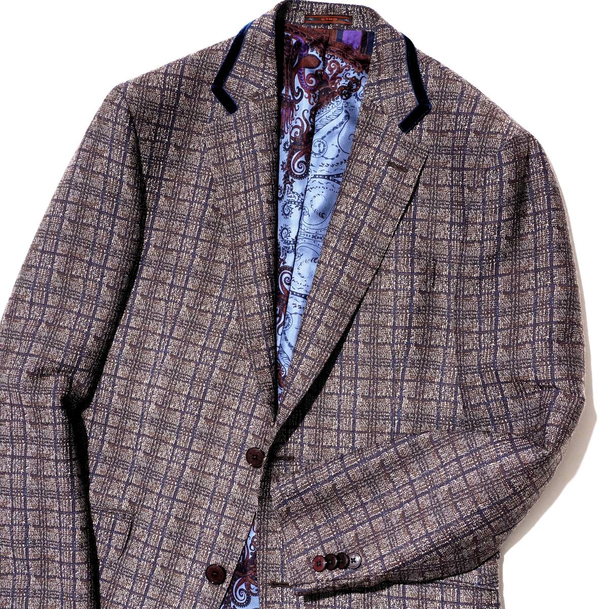 【未使用に近い】幻の逸品!!!ほぼ未使用「ETRO/エトロ」リッチな裏地ペイズリー柄 通年極上 テーラードジャケット 48 Lの落札情報詳細 - Yahoo!オークション落札価格検索 オークフリー