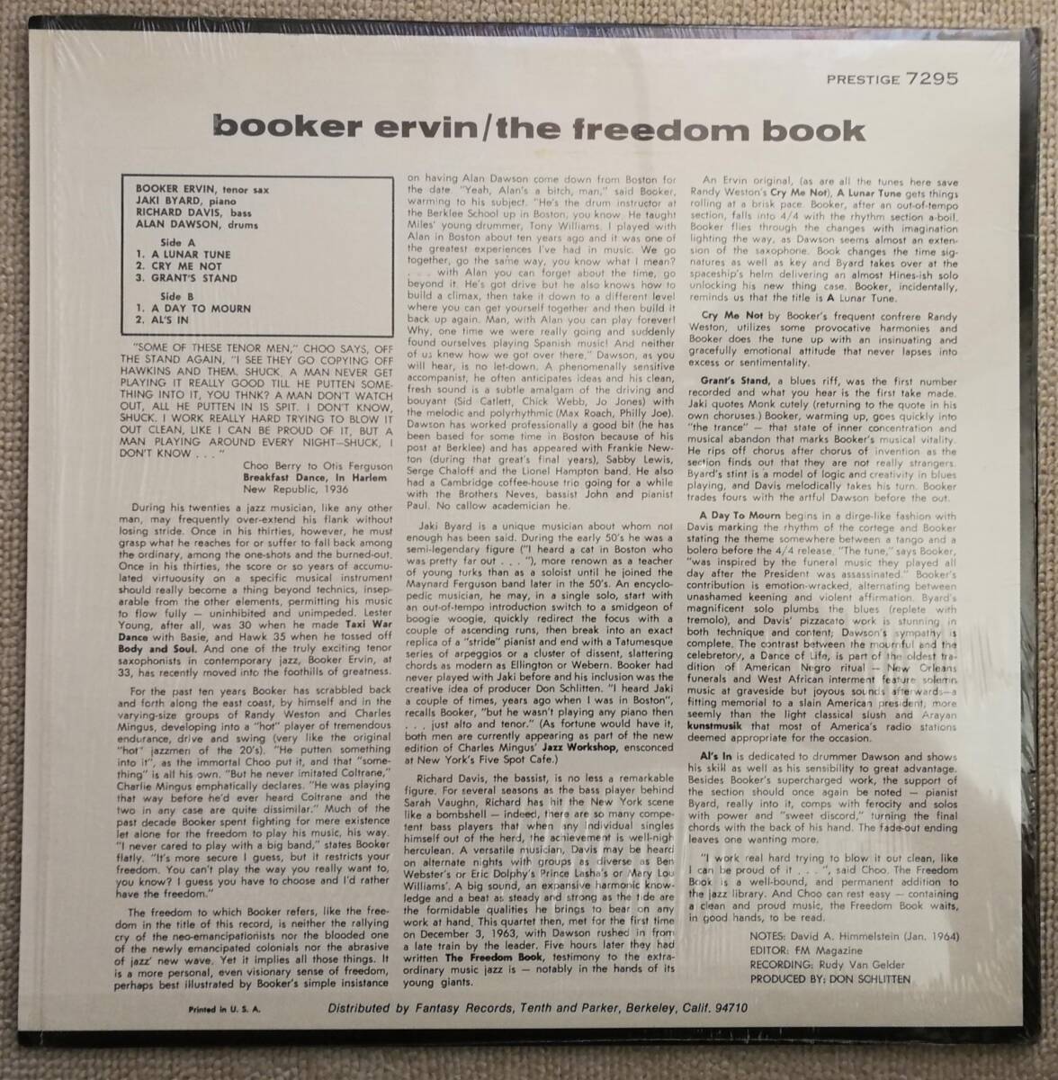 【未使用に近い】個人所蔵 / シュリンク極美品, 極美盤, 高音質 / 1971米 RVG深溝 STEREO / Booker Ervin ...