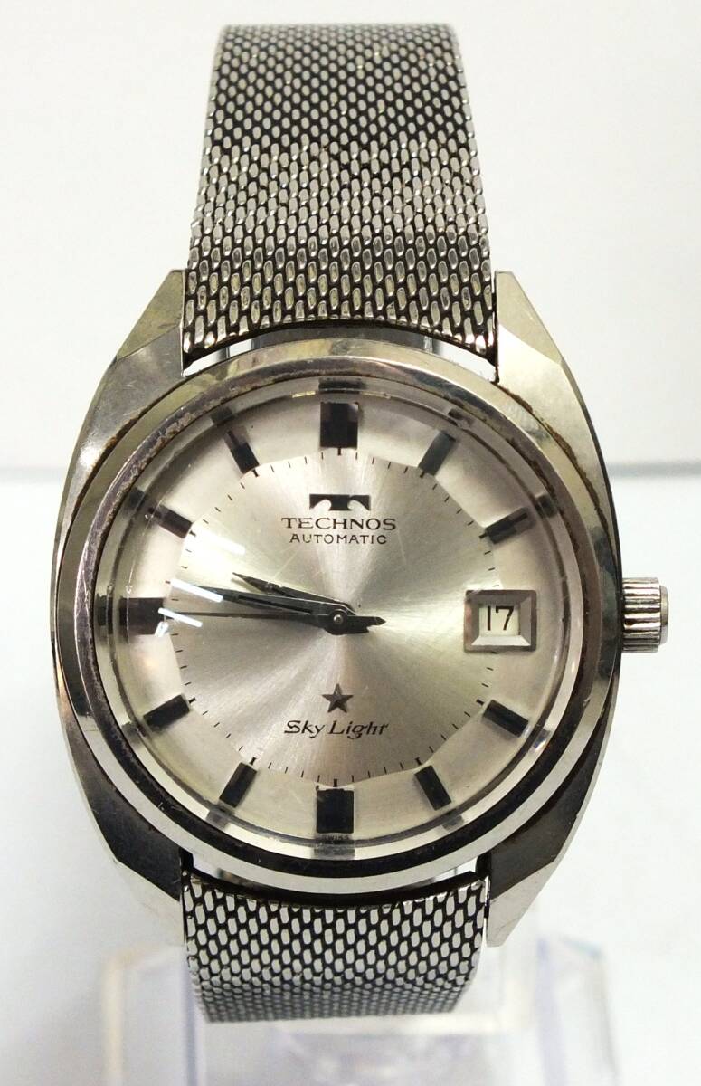 【傷や汚れあり】2M TECHNOS AUTOMATIC SkyLight テクノス オートマチック スカイライト SWISS WATER PROOF SS 自動巻 1円スタートの落札情報詳細 ...