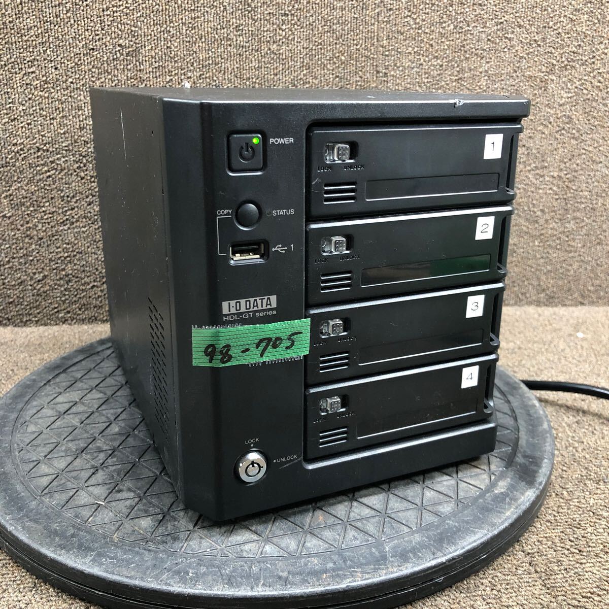 【傷や汚れあり】98-705 激安 PC パーツ HDDケース LAN DISK HDL-GT series NAS IO DATA アイオーデータ HDL-GT2.0 通電.電源オン.オフ ...