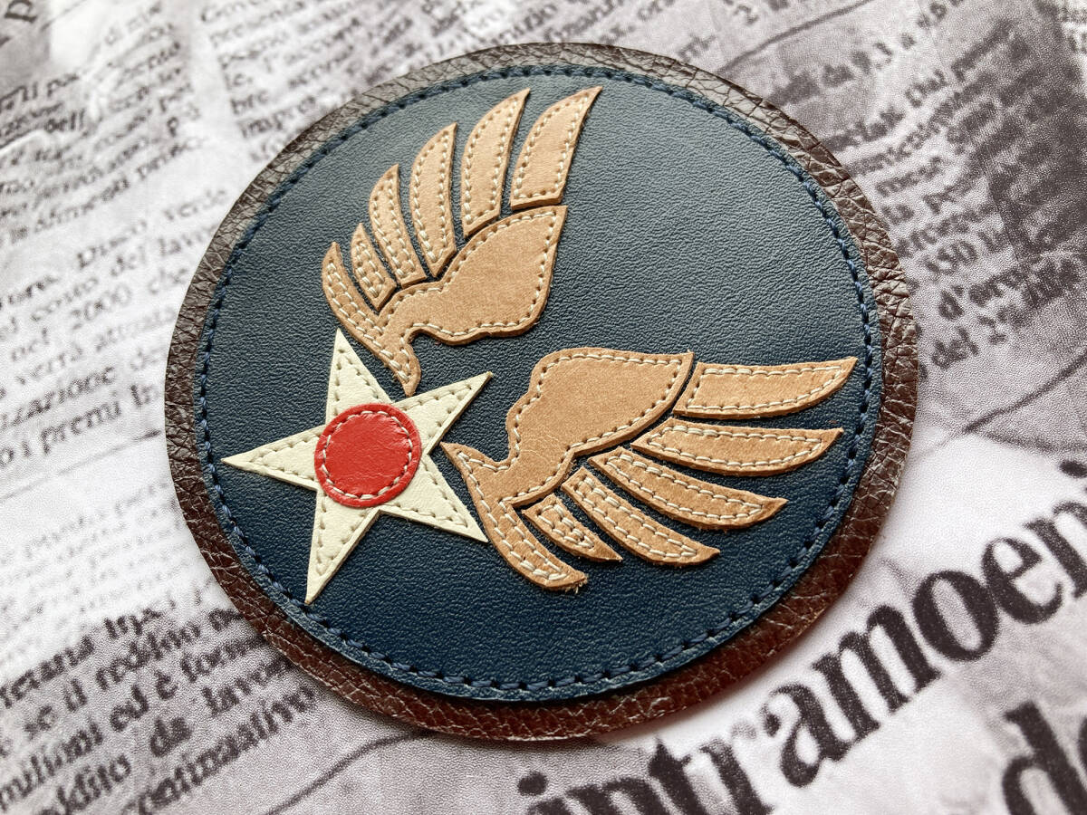 【未使用】＝★Leather craft★Army Airforce Mark Patch★＝(Stencil Wing・Pedestal ...