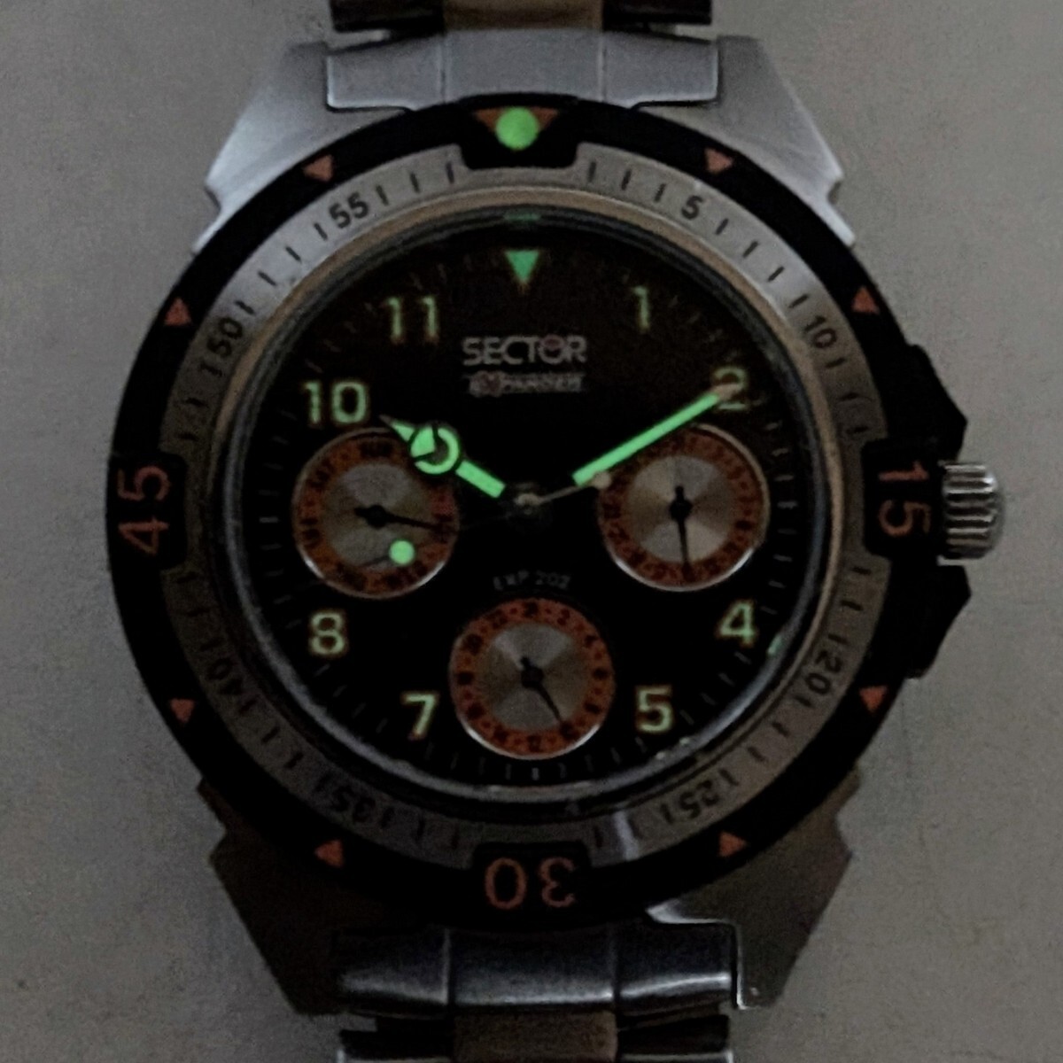 【目立った傷や汚れなし】SECTOR EXPANDER EXP202 セクター エクスパンダー クオーツ 回転ベゼル ブラックオレンジ 黒文字 ...