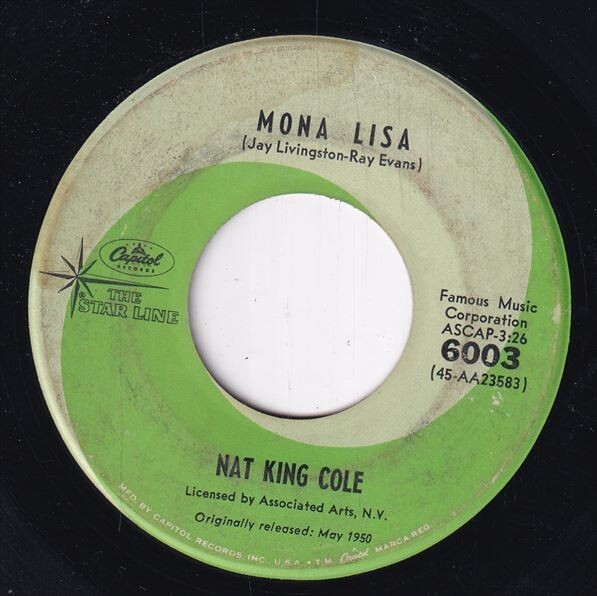 【やや傷や汚れあり】Nat King Cole - Mona Lisa / Too Young (B) OL-DQ272の落札情報詳細 - Yahoo!オークション落札価格検索 オークフリー